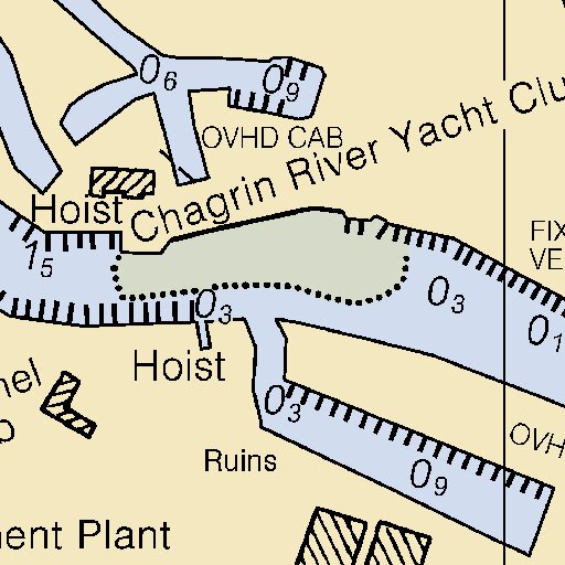Chagrin River Harbor Ohio Map by National Oceanographic & Atmospheric ...