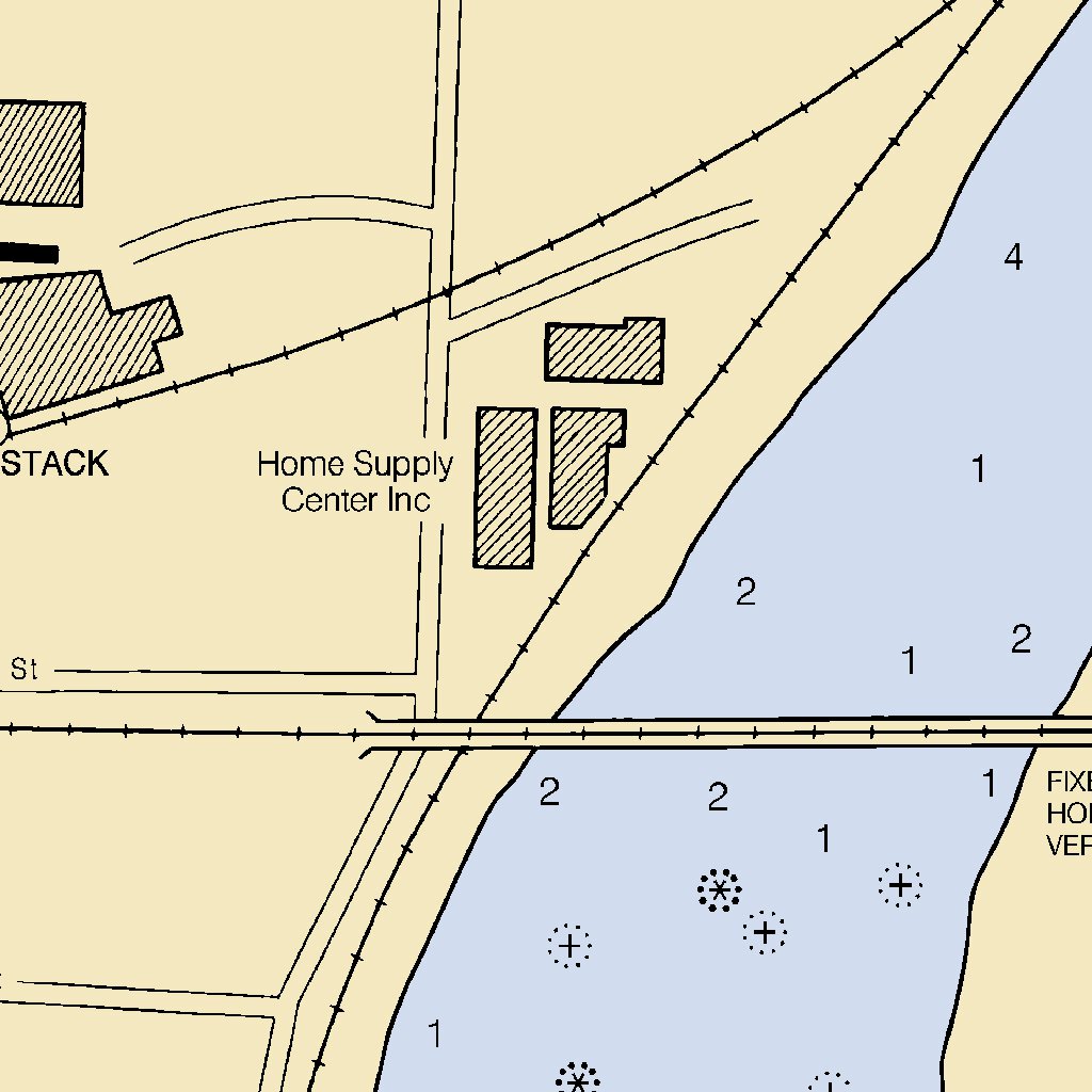 South Shore Of Lake Erie Sandusky River 14 Map by National ...
