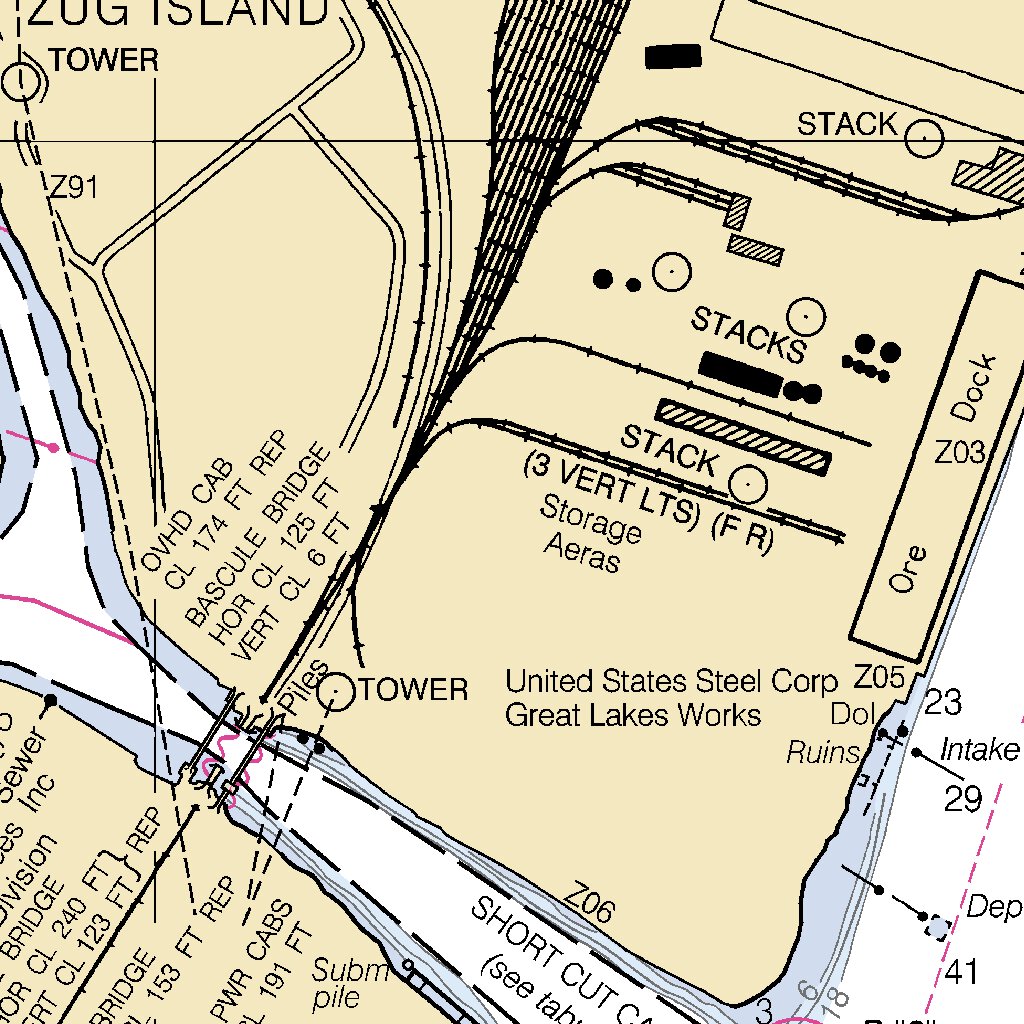Detroit River (10) Map by National Oceanographic & Atmospheric ...