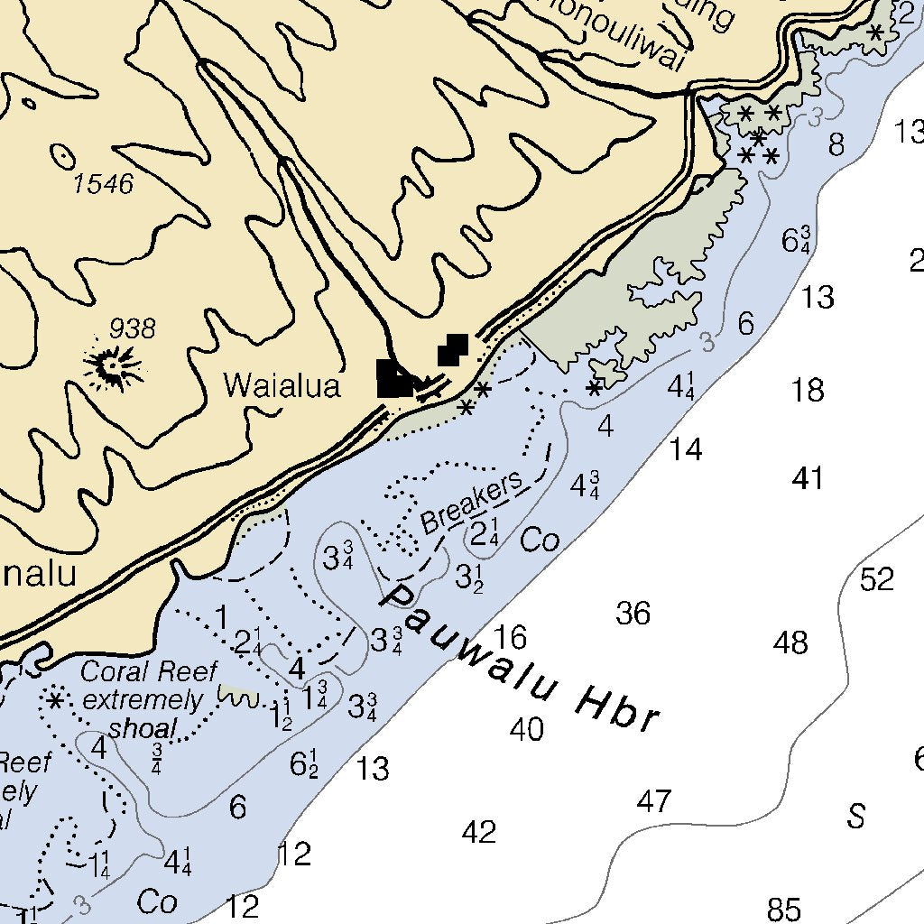 Channels Between Molokai Map by National Oceanographic & Atmospheric ...