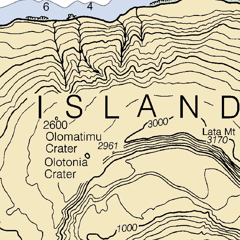 Samoa Islands Manua Islands Map by National Oceanographic & Atmospheric ...