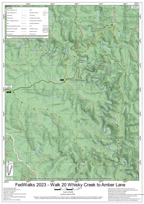 FedWalks 2023 Walk 20 Whisky Creek to Amber Lane Circuit Map by Martin ...