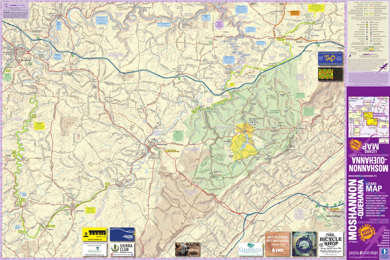 Moshannon-Quehanna Lizard Map, PA by Purple Lizard Maps | Avenza Maps