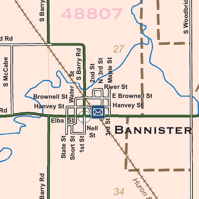 Elba Township and Village of Ashley, Gratiot County, Michigan Map by ...
