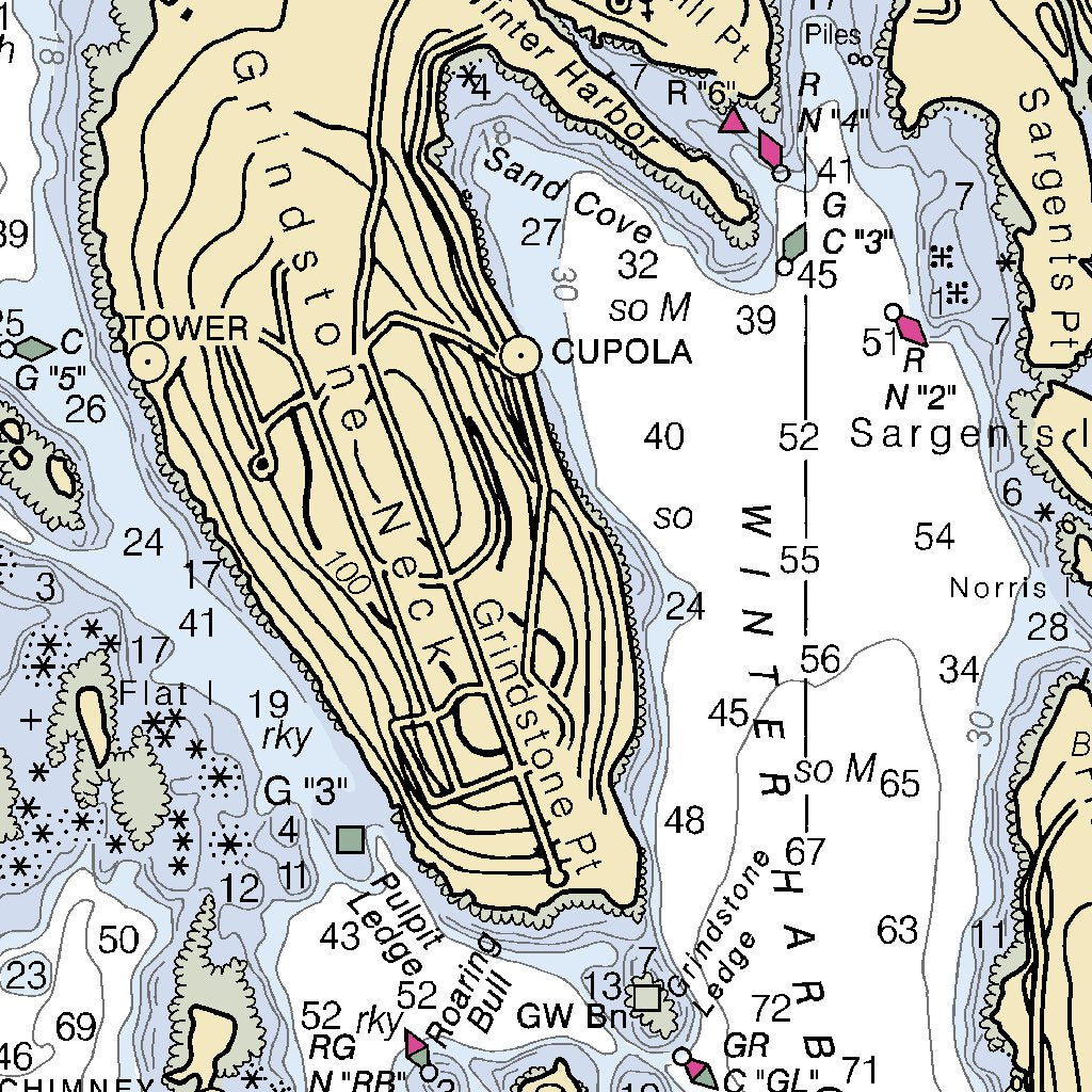 Frenchman Bay And Mount Desert Island Me Map by National Oceanographic ...