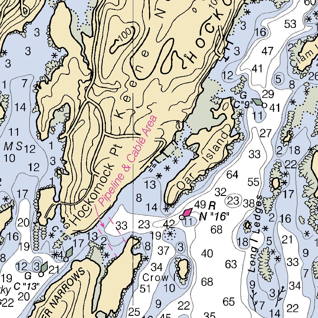 Muscongus Bay Me Map by National Oceanographic & Atmospheric ...