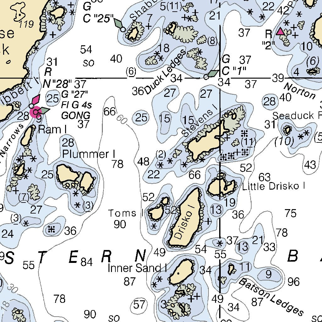 Quoddy Narrows To Petit Manan Island Maine Map by National ...