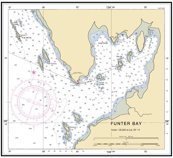 Funter Bay Map by National Oceanographic & Atmospheric Administration ...