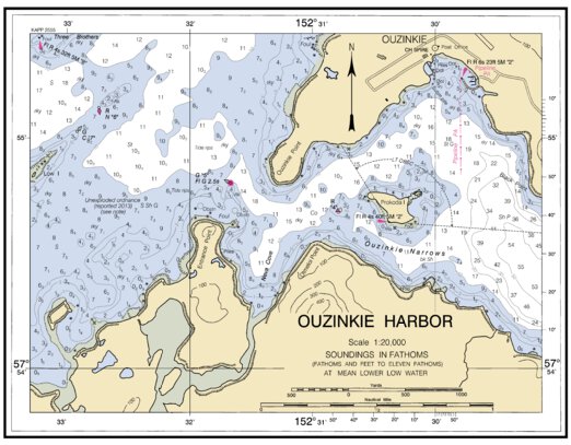Ouzinkie Harbor Map by National Oceanographic & Atmospheric ...
