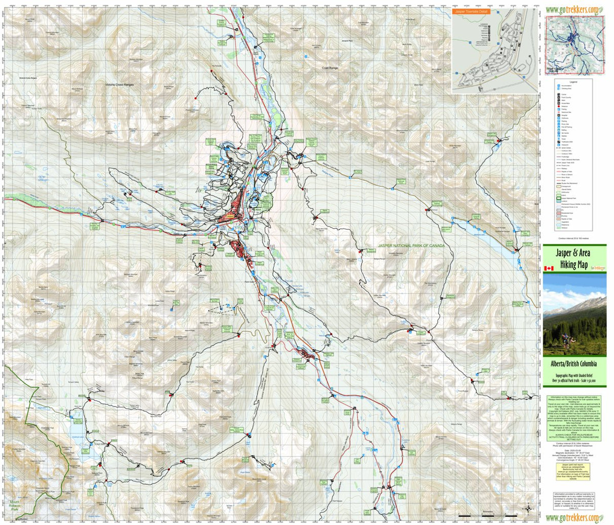 Jasper & Area Hiking Map by GoTrekkers Ltd | Avenza Maps