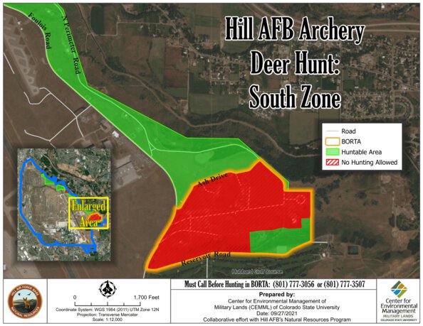 Hill AFB Archery Deer Hunt Boundary South Zone Map by iSportsman ...
