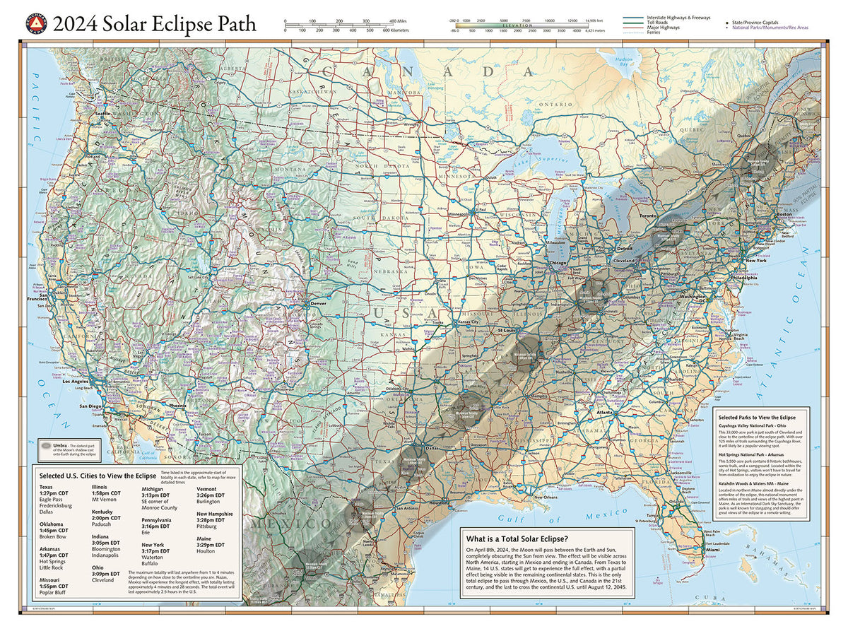 Solar Eclipse Map 2024 by East View Map Link | Avenza Maps