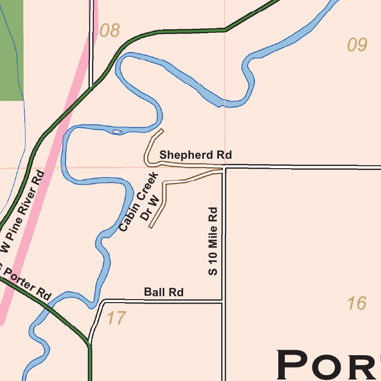 Porter Township, Midland County, Michigan Map by Donald Dale Milne ...