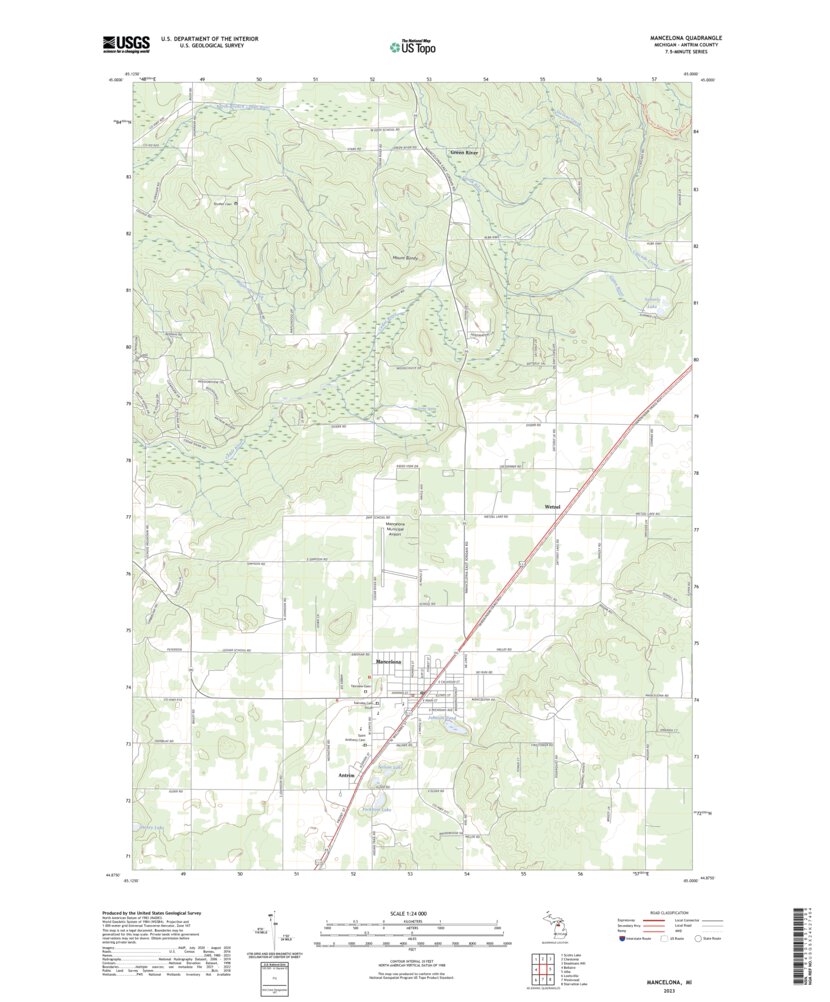 Mancelona, MI (2023, 24000-Scale) Map by United States Geological ...