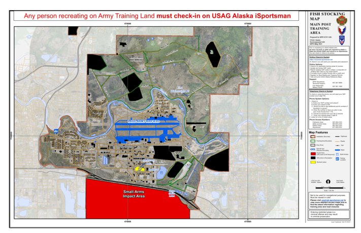 Fort Wainwright Fish Stocking Main Post Training Area Map by iSportsman ...