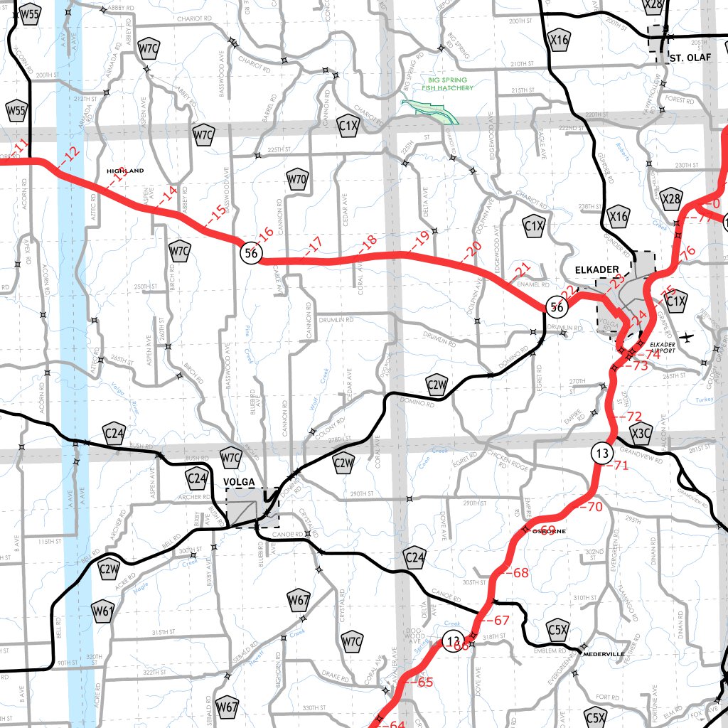 Iowa Department of Transportation District 2 Map by Iowa Department of ...