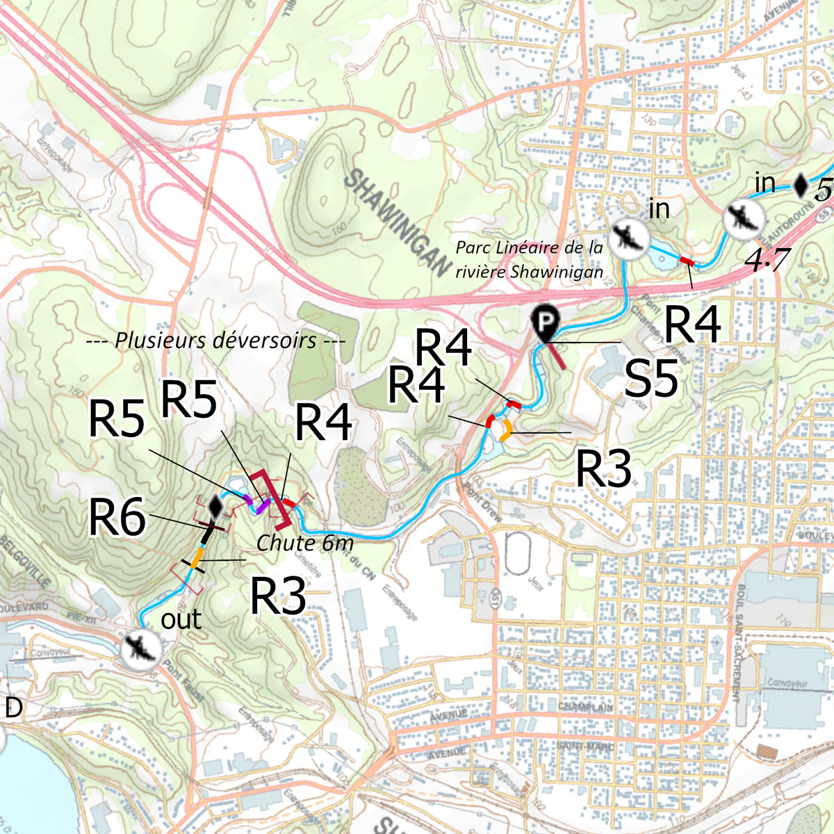 Rivière Shawinigan Map by Canot Kayak Quebec | Avenza Maps