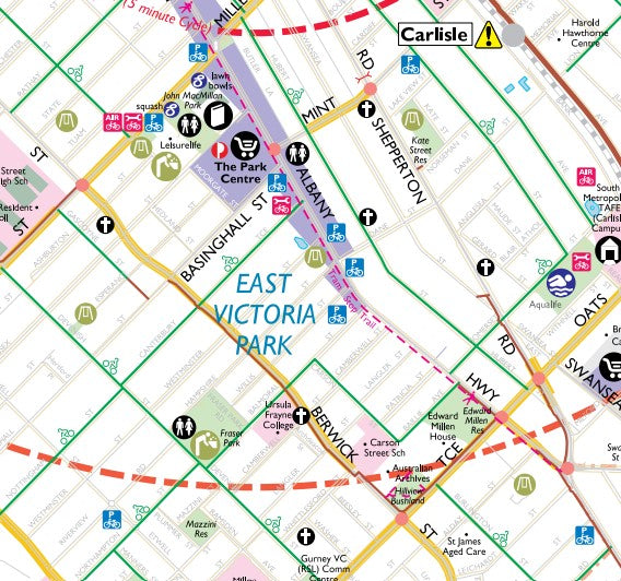 Town of Victoria Park - Walk, wheel, ride. Map by Western Australia ...