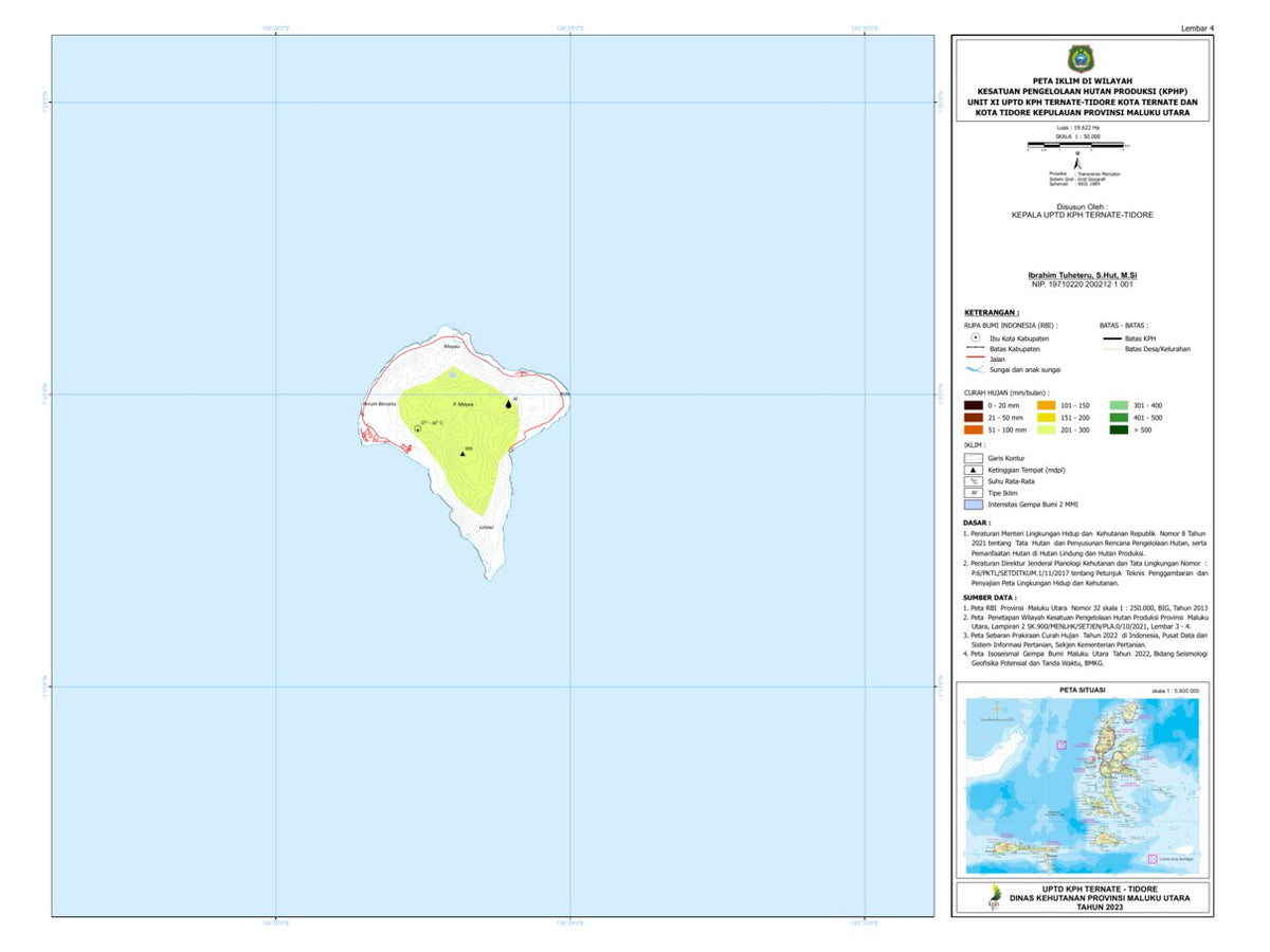 IKLIM KAWASAN HUTAN MALUKU UTARA (4) Map by UPTD KPH Ternate-Tidore ...