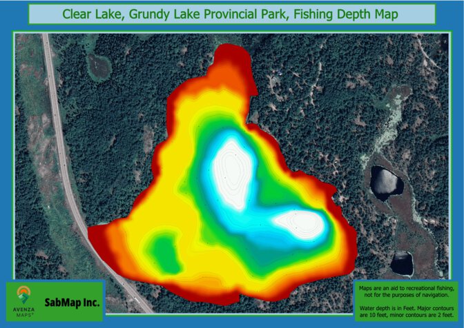 Fishing Depth Map - Clear Lake, Grundy Lake Provincial Park by SabMap ...