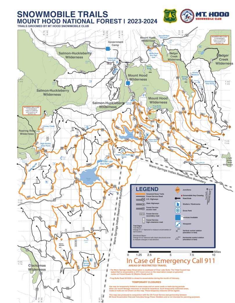 Mt Hood Snowmobile Club Timothy Lake 2023 Map by Oregon State ...