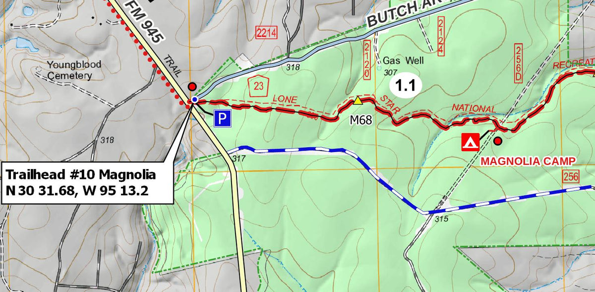 LSHT Map 08 Magnolia by Lone Star Hiking Trail Club | Avenza Maps