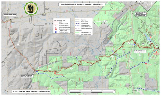 Lsht Map 08 Magnolia By Lone Star Hiking Trail Club Avenza Maps