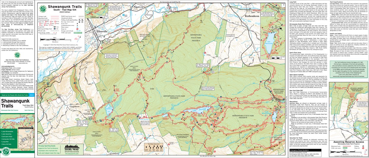 Shawangunk (South - Map 104) : 2023 : Trail Conference by New York-New ...