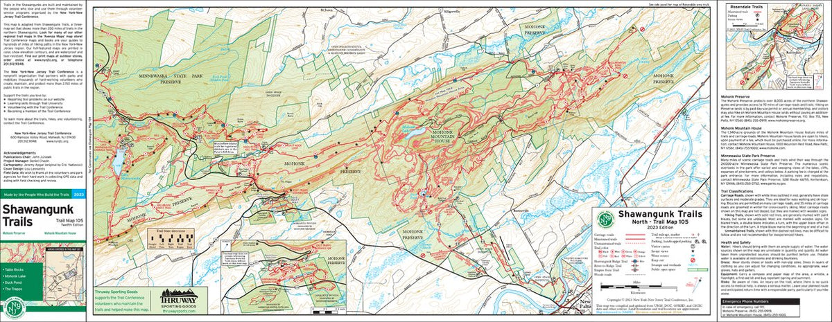 Shawangunk (North - Map 105) : 2023 : Trail Conference by New York-New ...