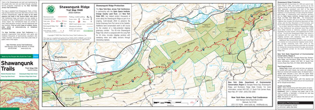 Shawangunk (Wurtsboro - Map 106B) : 2023 : Trail Conference by New York ...