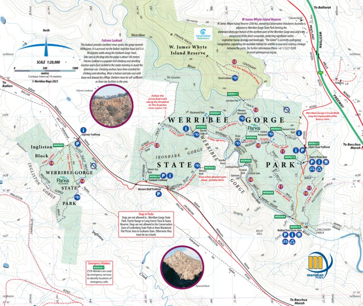 Werribee Gorge Map 7th Edition by Meridian Maps | Avenza Maps