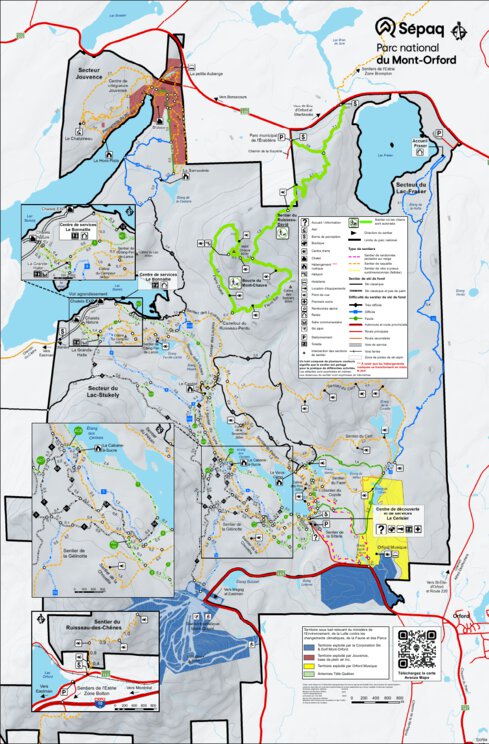 Parc national du Mont-Orford - Carte des activités hivernales Map by ...