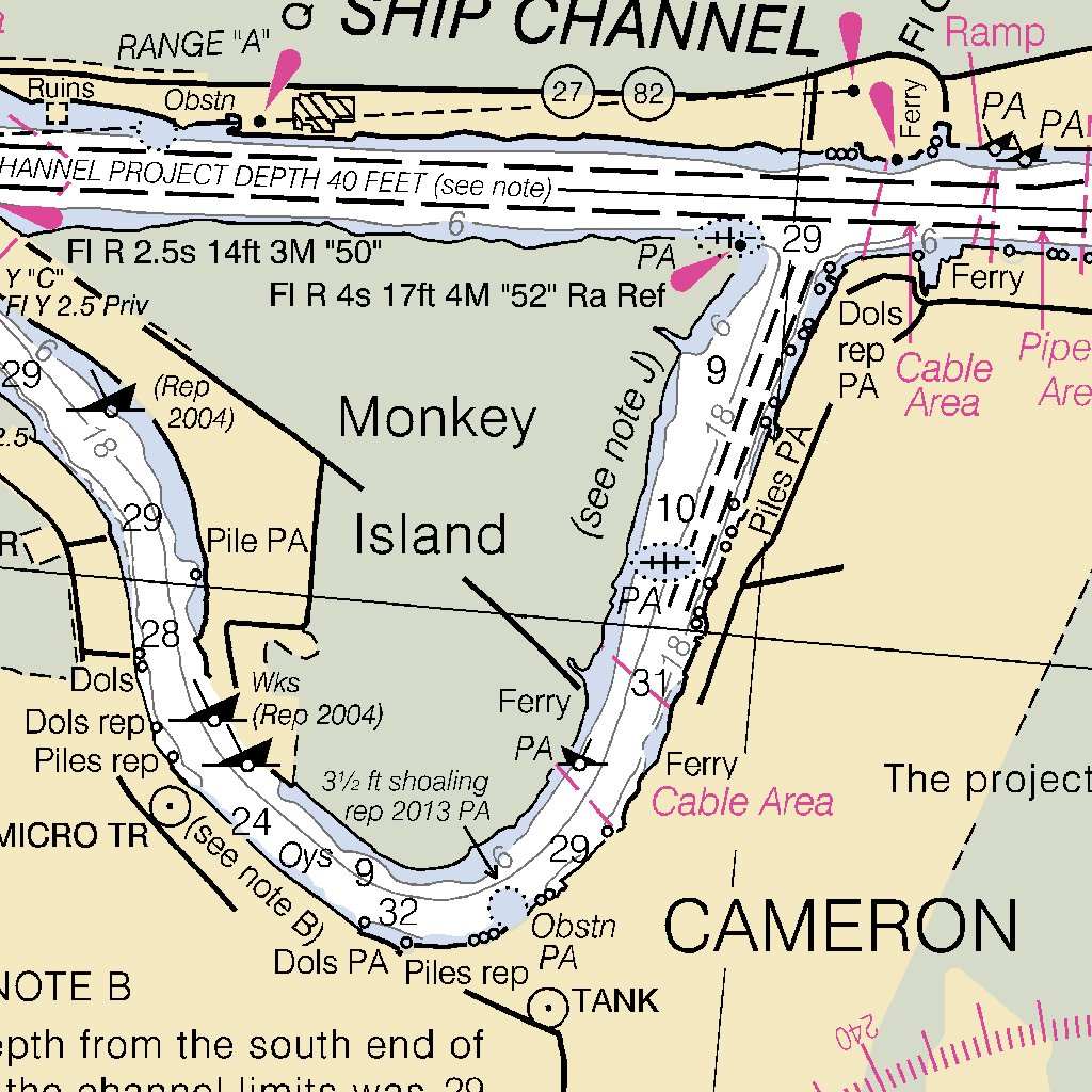 Calcasieu River And Lake Side A Map by National Oceanographic ...