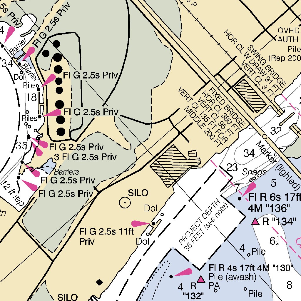 Calcasieu River And Lake Side B Inset 1 Map by National Oceanographic ...