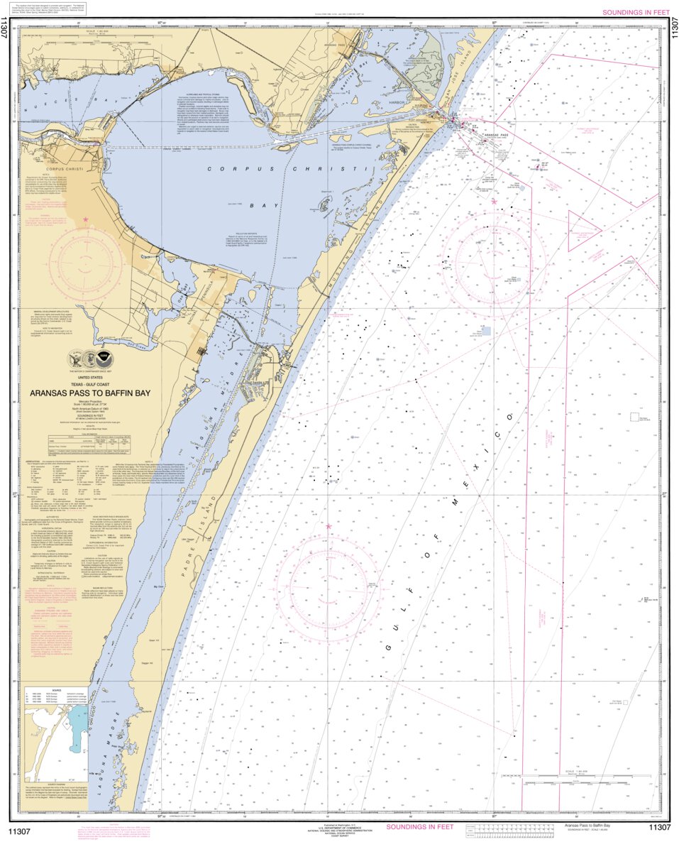 Aransas Pass To Baffin Bay Map by National Oceanographic & Atmospheric ...