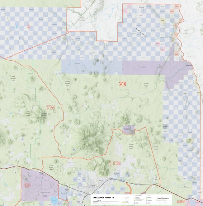 Arizona GMU 7E - Hunt Arizona Map by Map the Xperience | Avenza Maps