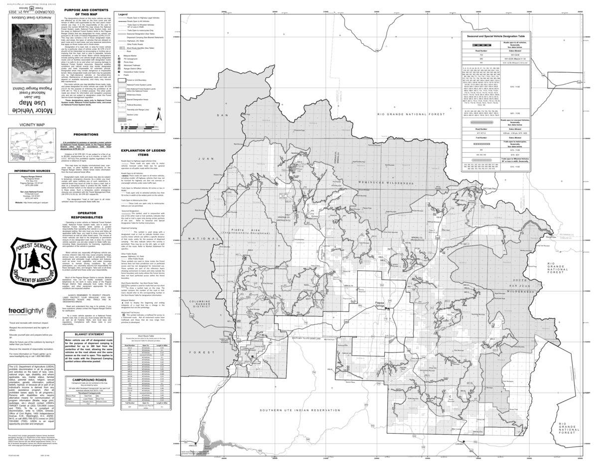 San Juan NF - MVUM - Map Bundle by US Forest Service R2 Rocky Mountain ...