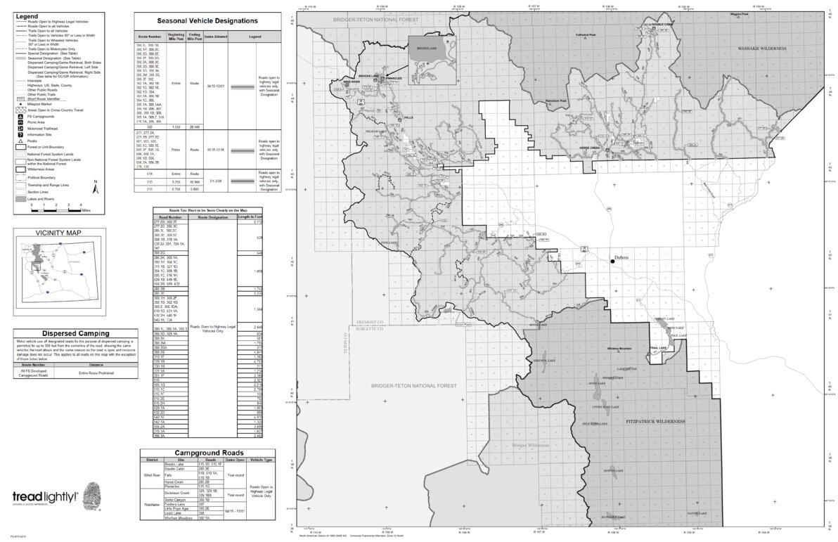 Shoshone NF - MVUM - Map Bundle by US Forest Service R2 Rocky Mountain ...