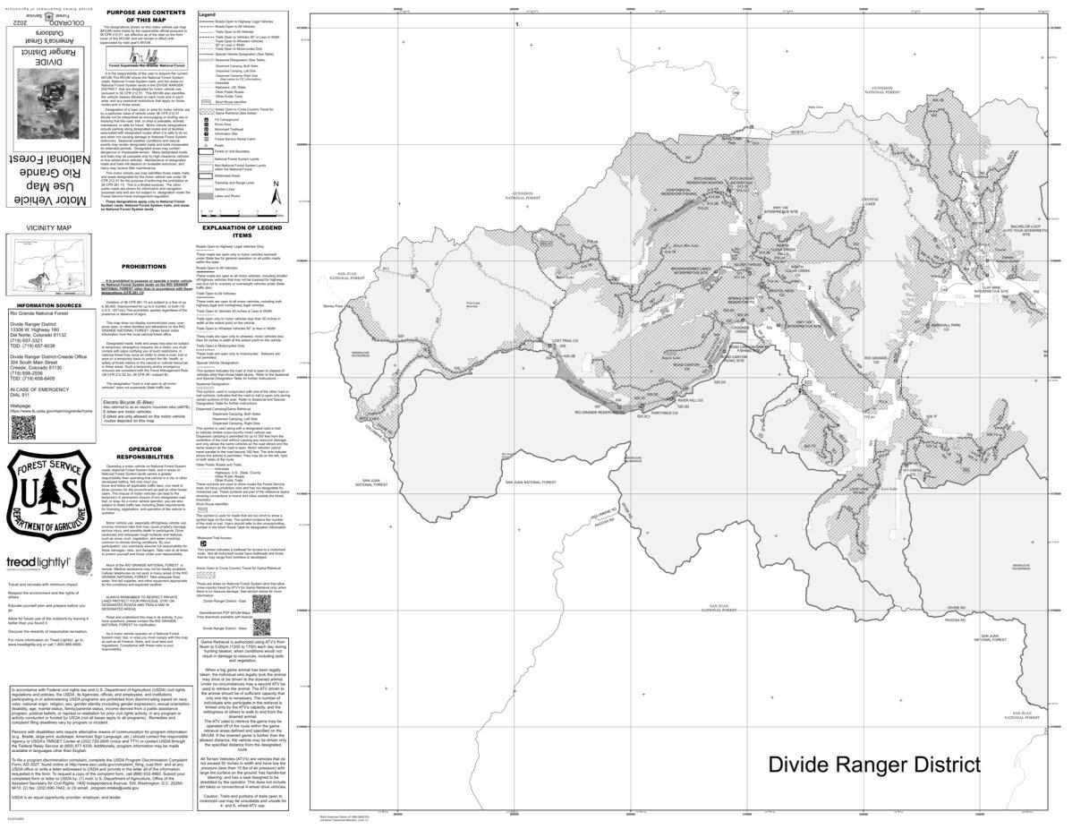 Rio Grande NF - MVUM - Map Bundle by US Forest Service R2 Rocky ...