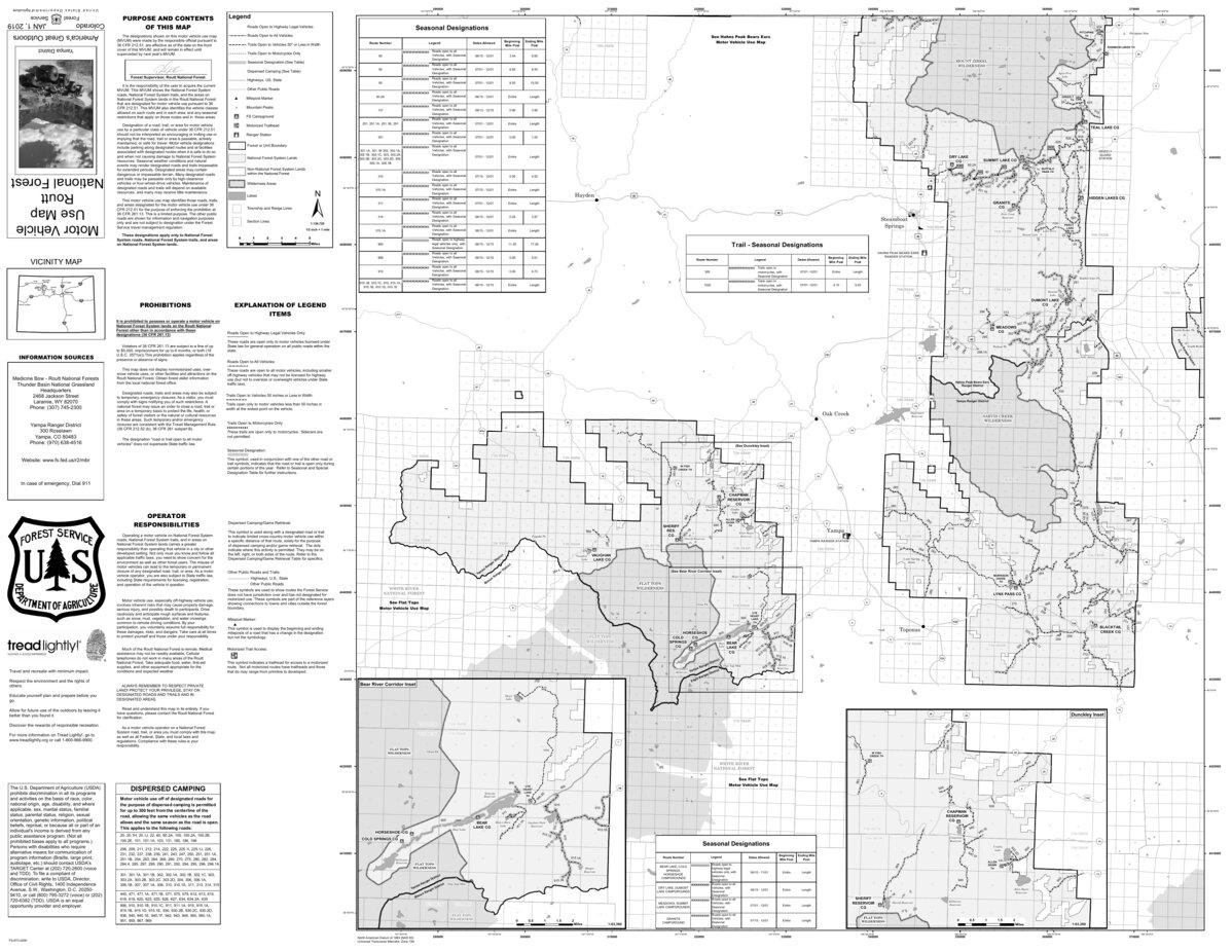 Medicine Bow-Routt NFs & Thunder Basin NG - MVUM - Map Bundle by US ...