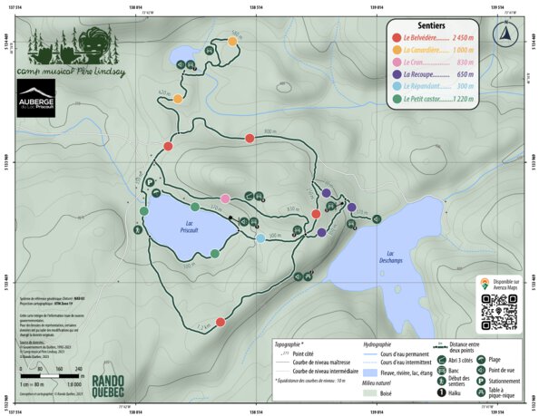 Camp Musical Père Lindsay Map by Rando Quebec | Avenza Maps