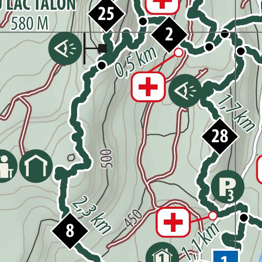 Parc des Appalaches ! Carte secteur Lac-Talon Map by Rando Quebec ...