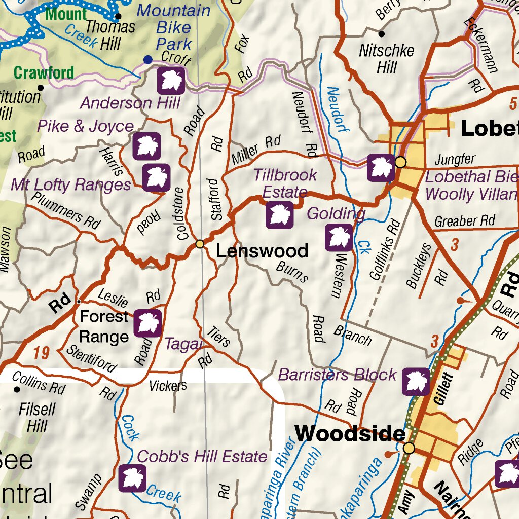 Adelaide Hills South Australia Map by Carto Graphics | Avenza Maps