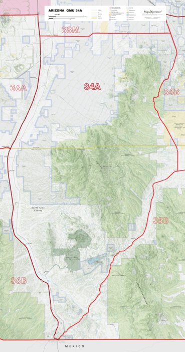 Arizona GMU 34A - Hunt Arizona Map by Map the Xperience | Avenza Maps