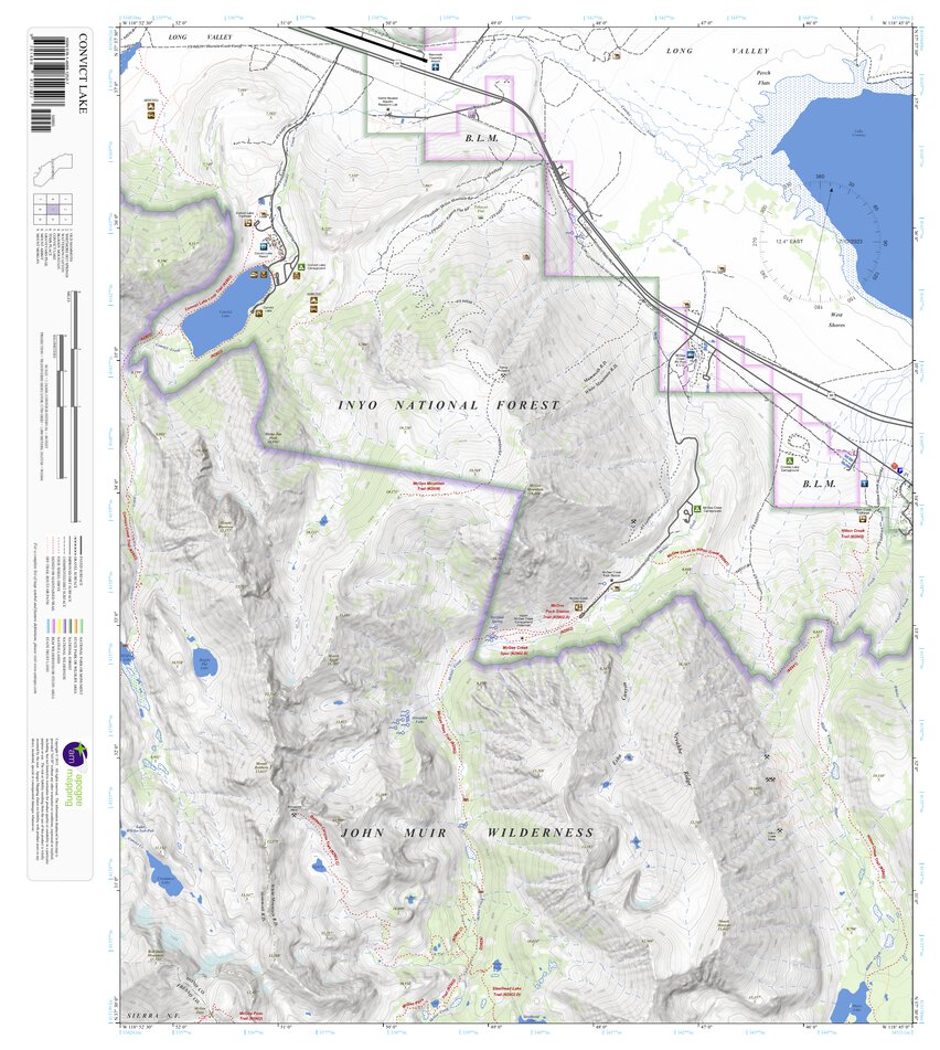 Convict Lake, California 7.5 Minute Topographic Map by Apogee Mapping ...