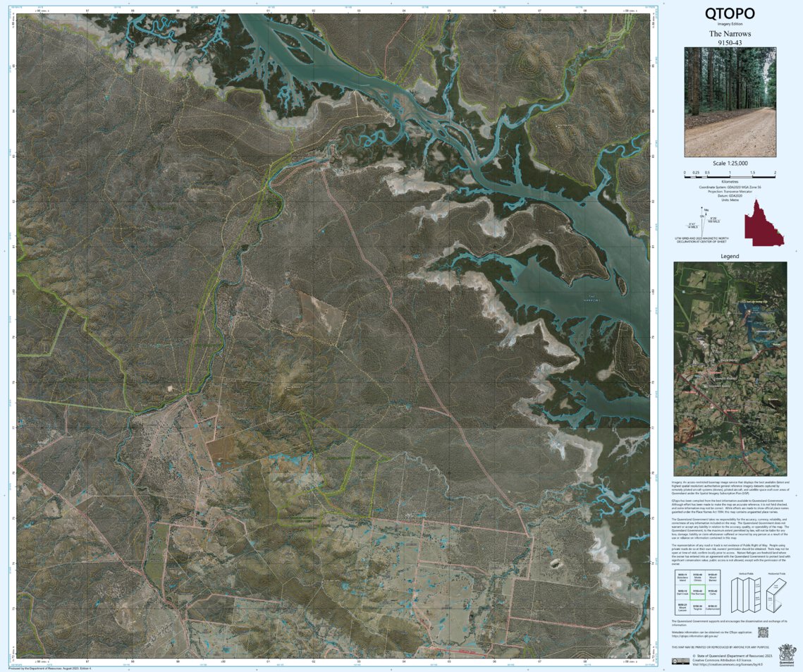 The Narrows (9150-43i) Map by Department of Natural Resources and Mines ...