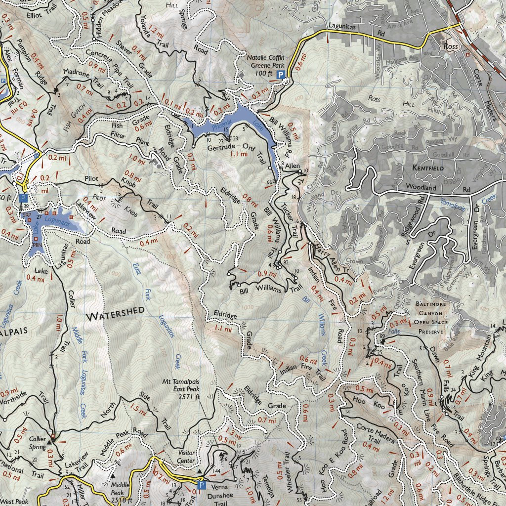 Marin County except Point Reyes Map by Redwood Hikes Press | Avenza Maps