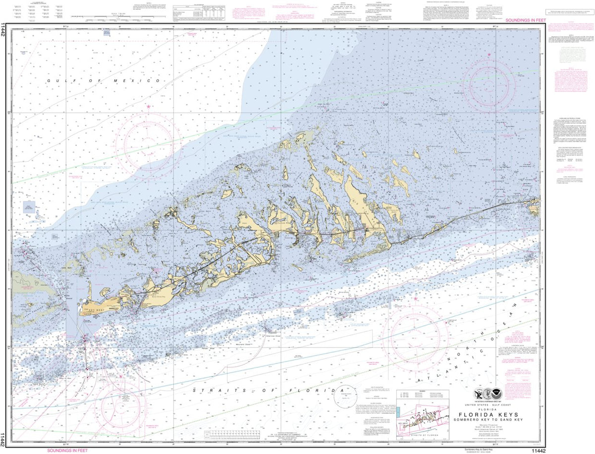 Florida Keys Sombrero Key To Sand Key Map by National Oceanographic ...
