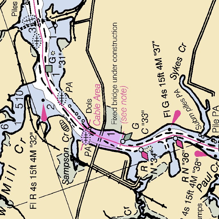 Southern Branch Elizabeth River Route 1 Map by National Oceanographic ...
