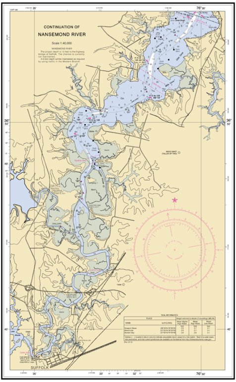 Continuation Of Nansemond River Map by National Oceanographic ...
